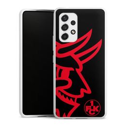 DeinDesign Galaxy A53 5G Handy Silikon H&uuml;lle Case wei&szlig; Handyh&uuml;lle 1. Fc Kaiserslautern Logo Official Licensed Product Silikon Case