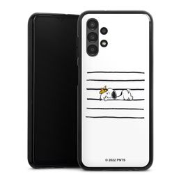 DeinDesign Galaxy A13 4G Handy Silikon H&uuml;lle Case schwarz Handyh&uuml;lle Snoopy Dog Peanuts