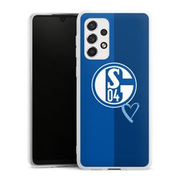 DeinDesign Galaxy A33 5G Handy Silikon H&uuml;lle Case transparent Handyh&uuml;lle Fc Schalke 04 Heart Silikon Case