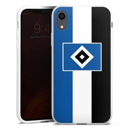 DeinDesign iPhone Xr Handy Silikon H&uuml;lle Case wei&szlig; Handyh&uuml;lle Stripes Hamburger Sv Hsv Silikon Case