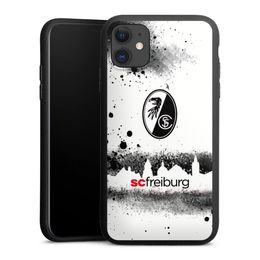 DeinDesign iPhone 11 Handy Premium Silikon H&uuml;lle Handyh&uuml;lle schwarz Case Skyline Logo Sc Freiburg Silikon Premium Case