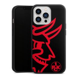 DeinDesign iPhone 13 Pro Handy Premium Silikon H&uuml;lle Handyh&uuml;lle schwarz Case 1. Fc Kaiserslautern Logo Official Licensed Product Silikon Premium Case