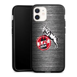 DeinDesign iPhone 12 mini Handy Silikon H&uuml;lle Case schwarz Handyh&uuml;lle Official Licensed Product Metallic Look 1. Fc K&ouml;ln