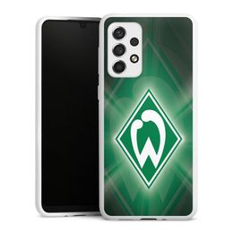 DeinDesign Galaxy A33 5G Handy Silikon H&uuml;lle Case wei&szlig; Handyh&uuml;lle Coat Of Arms Official Licensed Product Sv Werder Bremen Silikon Case