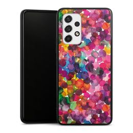 DeinDesign Galaxy A53 5G Handy Silikon H&uuml;lle Case schwarz Handyh&uuml;lle Water Colour Colourful Points