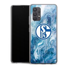 DeinDesign Galaxy A32 4G Handy Silikon H&uuml;lle Case transparent Handyh&uuml;lle Logo Fc Schalke 04 Merchandise Silikon Case
