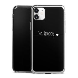 DeinDesign iPhone 11 Handy Slim Case Silikon Handyh&uuml;lle transparent H&uuml;lle extra d&uuml;nn Happiness Sayings Statement Silikon Slim Case