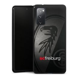 DeinDesign Galaxy S20 FE Handy Silikon H&uuml;lle Case schwarz Handyh&uuml;lle Sc Freiburg Official Licensed Product Metallic Look