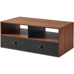 Teamson Home - Henry Couchtisch & Aufbewahrung aus Holz, Moderner Rechteckiger Beistelltisch mit Schubladen für Wohnzimmer, Empfangszimmer oder