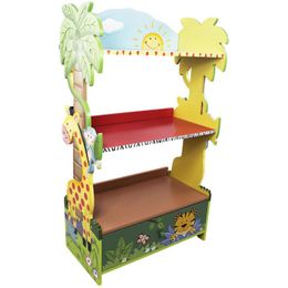 Teamson Kids - Kinderbücherregal Kinderregal Schlafzimmer Sunny Safari Fantasy Fields W-8268A - Mehrfarbig