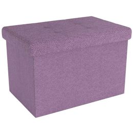 Intirilife Sitzbank mit Stauraum 49x30x30 cm in lotus rosa - Faltbare Sitzbank und Deckel aus Stoff mit Mulden - Sitzcube Fußablage Aufbewahrungsbox Truhe
