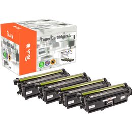 Peach HP 508 X 4 Toner XL (bk, c/m/y) ersetzt HP No. 508X, CF360X, CF361X, CF362X, CF363X f&uuml;r z.B. HP Color LaserJet Enterprise M 553 (wiederaufbereitet)