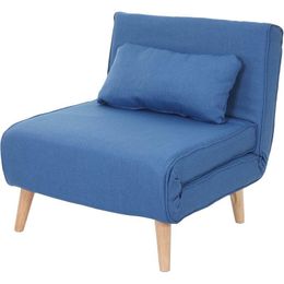Schlafsessel HHG 738, Schlafsofa Funktionssessel Klappsessel Relaxsessel Jugendsessel Sessel, Stoff/Textil blau - blue