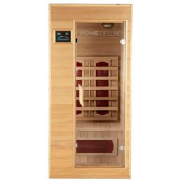 Home Deluxe - Infrarotkabine redsun s – 90 x 90 x 190 cm - für 1-2 Personen, 4 Keramikstrahler, Holz: Hemlocktanne i Infrarotsauna, Sauna,