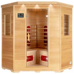 Home Deluxe - Infrarotkabine redsun Variantenauswahl – Holz: Hemlocktanne i Infrarotsauna, Sauna, Wärmekabine, Infrarot (Redsun xxl - 150 x 150 x 190