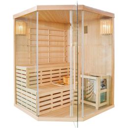 Sanotechnik Sauna TALLINN, BxTxH: 150 x 150 x 200 cm, für 3 Personen, beige