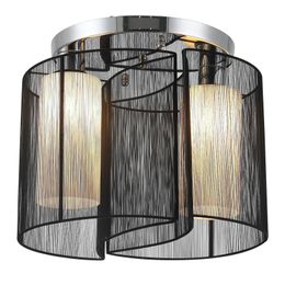 HOMCOM Deckenlampe 2-flammig schwarz 47,5 x 33 cm (ØxH)