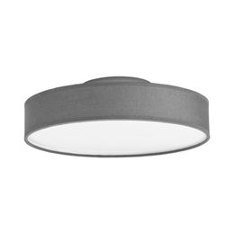 LINDBY LED-Stoffdeckenlampe Saira, 30 cm, grau