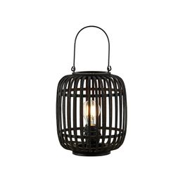 LINDBY Canyana Tischlampe aus Rattan, schwarz