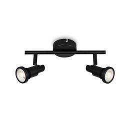 Briloner LED-Deckenspot Flamo IP44 2-flg justierbar schwarz