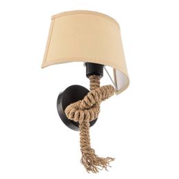 Euluna Wandlampe Corda mit Textilschirm und Seildekor