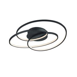 Trio Lighting LED-Deckenlampe Gale, 60 cm, schwarz matt