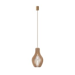 Euluna Nowodvorski Lighting Hängeleuchte Ika IA mit Holzlamellen-Schirm Ø24cm