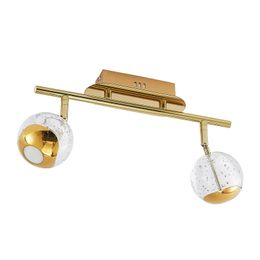 LUCANDE Kilio LED-Deckenstrahler, 2-flammig, gold