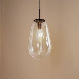 Euluna Nowodvorski Lighting Hängeleuchte Pear M mit Glasschirm, schwarz