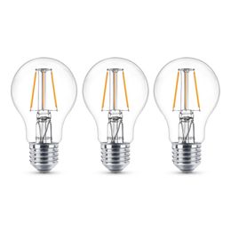 Philips LED-Lampe Classic E27 4,3W 2.700K klar 3er