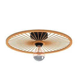 Eglo Leominster Deckenlampe mit rundem Holzschirm