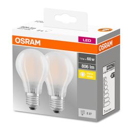 Osram LED-Lampe E27 6,5W 827 matt im 2er-Set