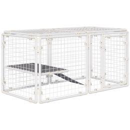 PawHut Kleintierstall mit DIY-Funktion weiß 68L x 68B x 2,5H cm