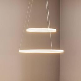 Fabas Luce LED-Pendelleuchte Giotto, zweiflammig, weiß