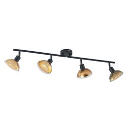 LINDBY Erin LED-Deckenstrahler schwarz/gold 4-flg.