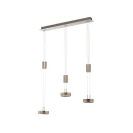 LINDBY Eilika LED-Pendelleuchte, 3-fl. nickel