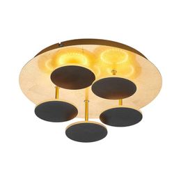 LINDBY Casni LED-Deckenleuchte, schwarz-gold