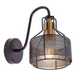 NAEVE LEUCHTEN Näve Wandlampe Foro, einflammig, schwarz/gold