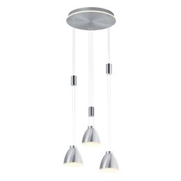 HELL LED-Hängeleuchte Leni, 3-flg., rund, nickel