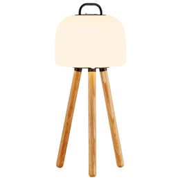 Nordlux LED-Tischleuchte Kettle Tripod Holz, Schirm 22cm