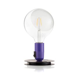 Flos Lampadina LED-Tischlampe lila, Fuß schwarz