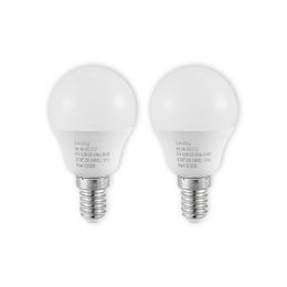 LINDBY LED-Lampe E14 G45 4,5W 3.000K opal 2er-Set