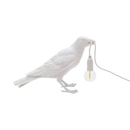 Seletti Bird Lamp LED-Dekotischlampe wartend, weiß