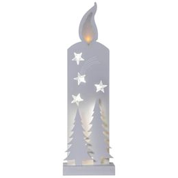 STAR TRADING LED-Dekoleuchte Grandy, Kerze und Tannen, 50 cm