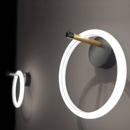 Marchetti LED-Wandleuchte Ulaop, ein Ring, schwarz