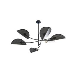 Euluna Deckenlampe Lotus, schwarz/gold, 6-flammig