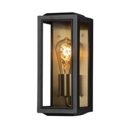 Konstsmide Außenwandlampe Carpi, schwarz, Breite 12,5cm