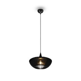 Trio Lighting Hängelampe Colino aus Holzlamellen, schwarz