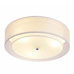 LINDBY Tobia Stoffdeckenlampe, Organza, weiß