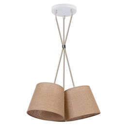 Euluna Hängelampe Jute naturbraun 3-flammig Ø Schirm 24cm